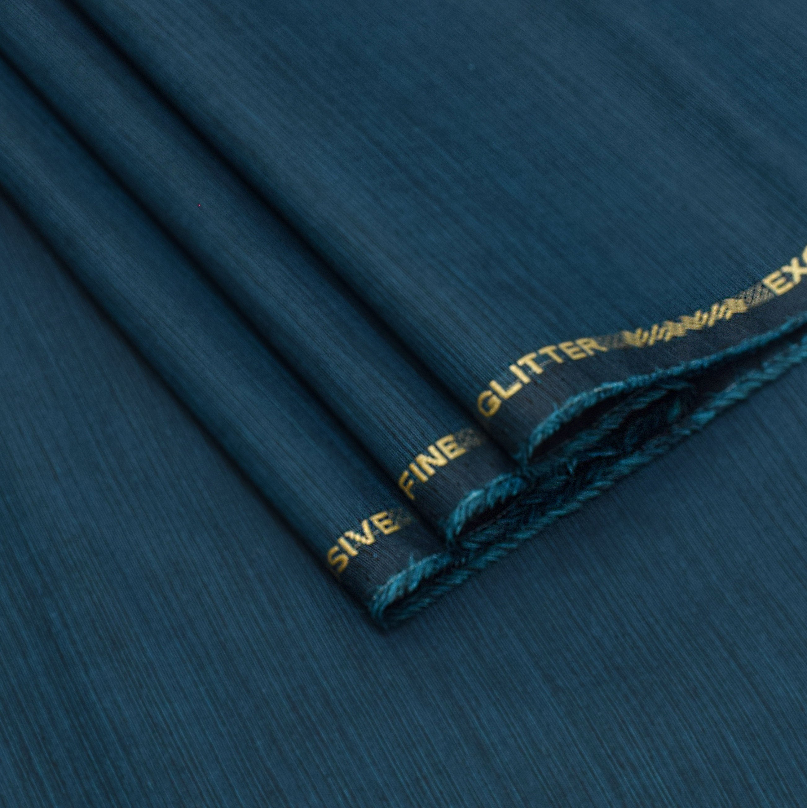 Glitter - Yarn Dyed Executive 100% Cotton Fabric - Ocean Blue – Fares ...